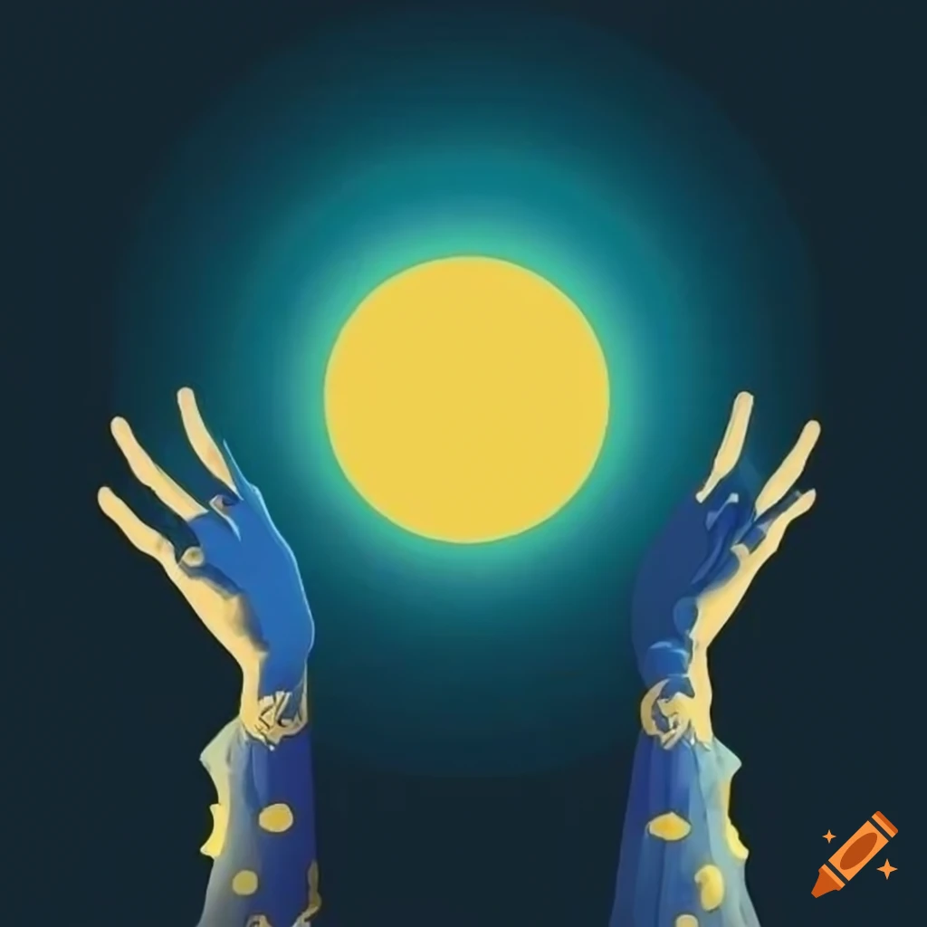 Banner of a man with open hands under the sun