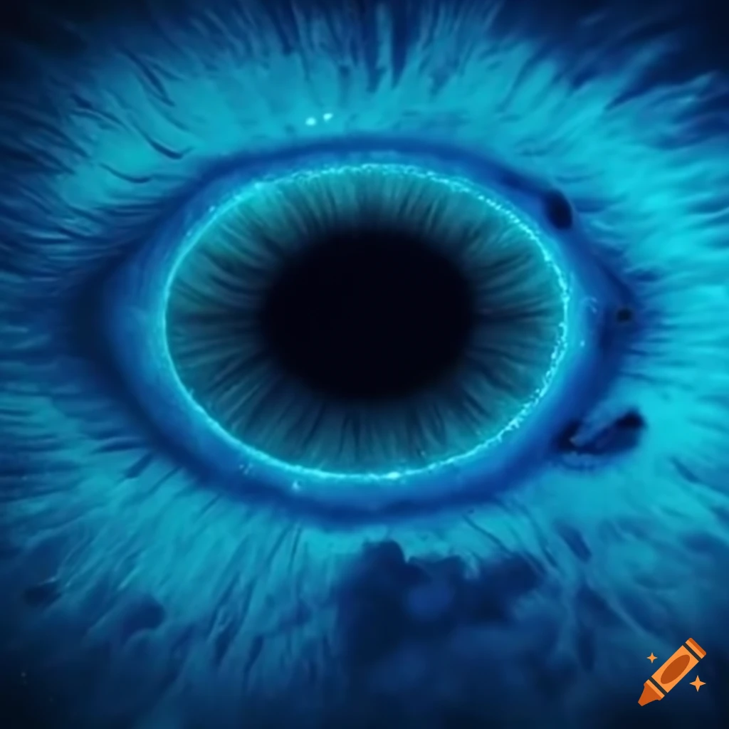 Mysterious glowing eye in the deep ocean on Craiyon