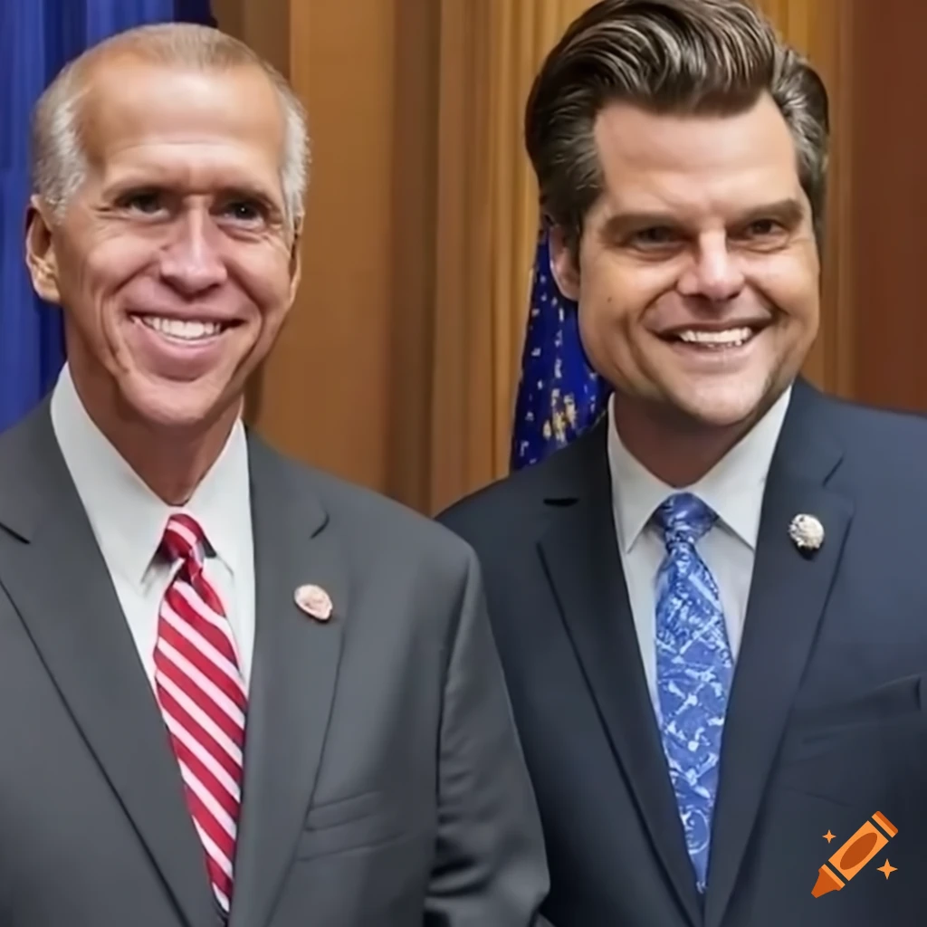 Thom tillis and matt gaetz standing together on Craiyon