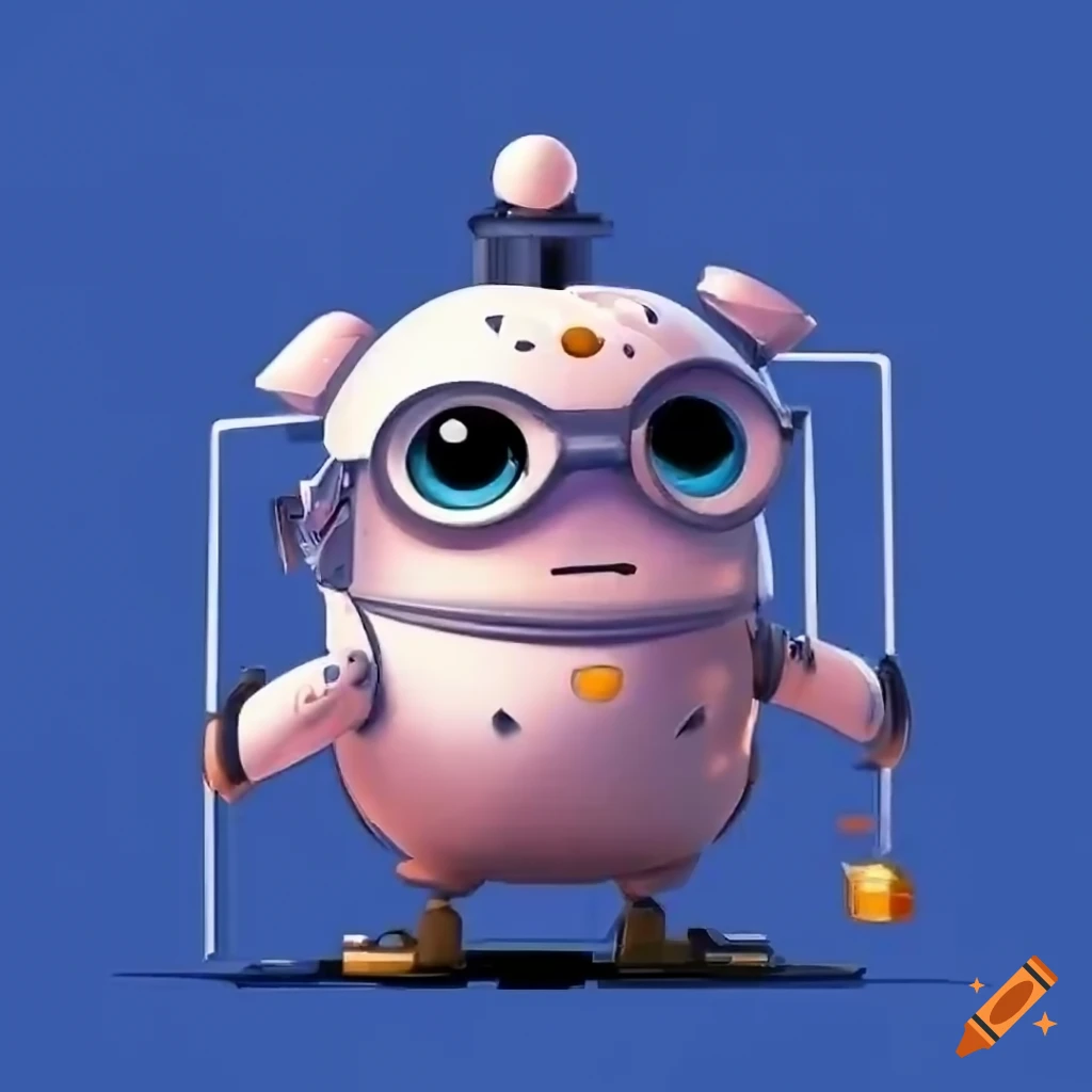 Cartoon trash collector machine on Craiyon