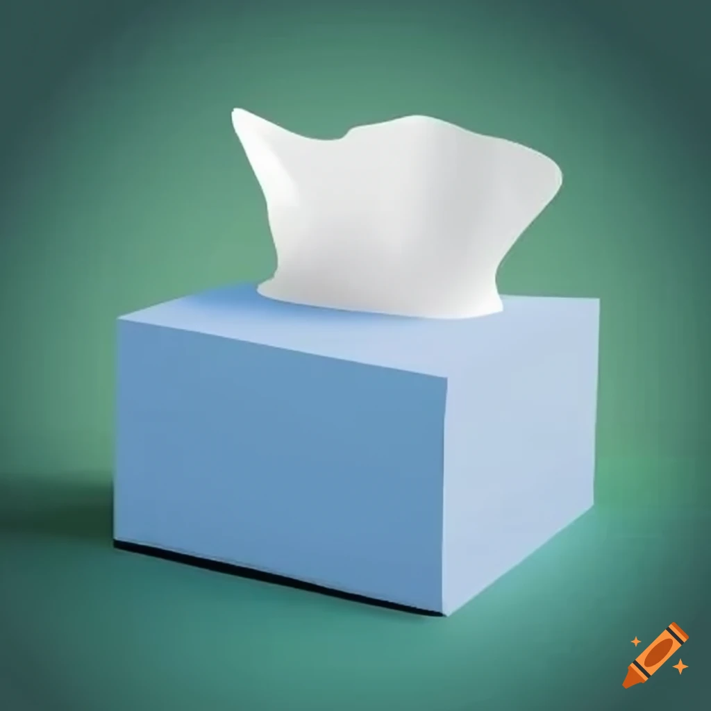 Cartoon image of tissue paper on Craiyon