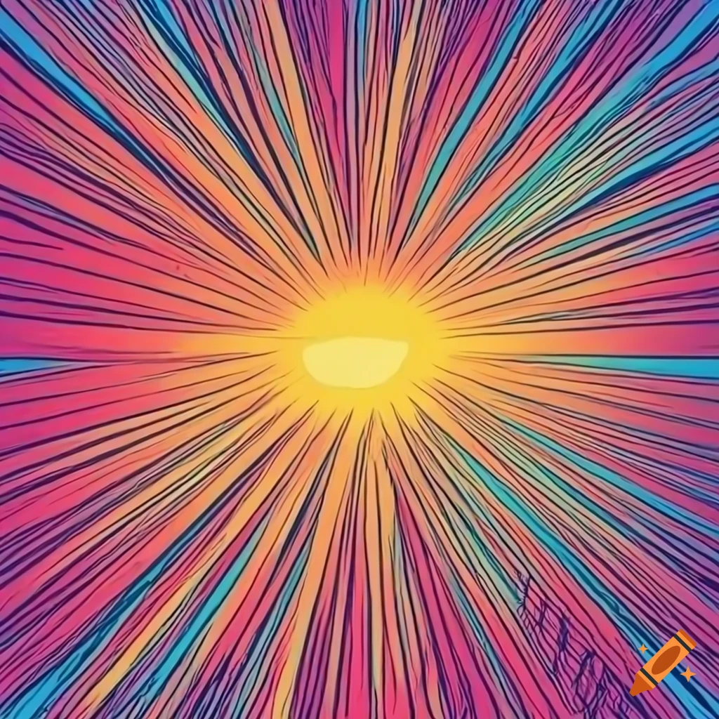 Art deco smiling sun with rays in anime style on Craiyon