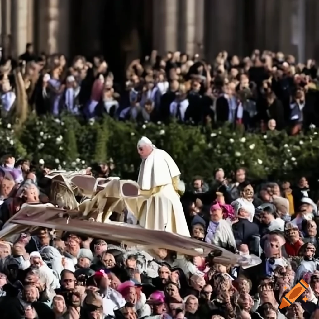 Pope Francis being carried on a sedia gestatoria on Craiyon