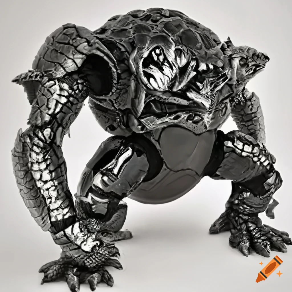 Black snapping turtle kaiju machine in futuristic armor on Craiyon