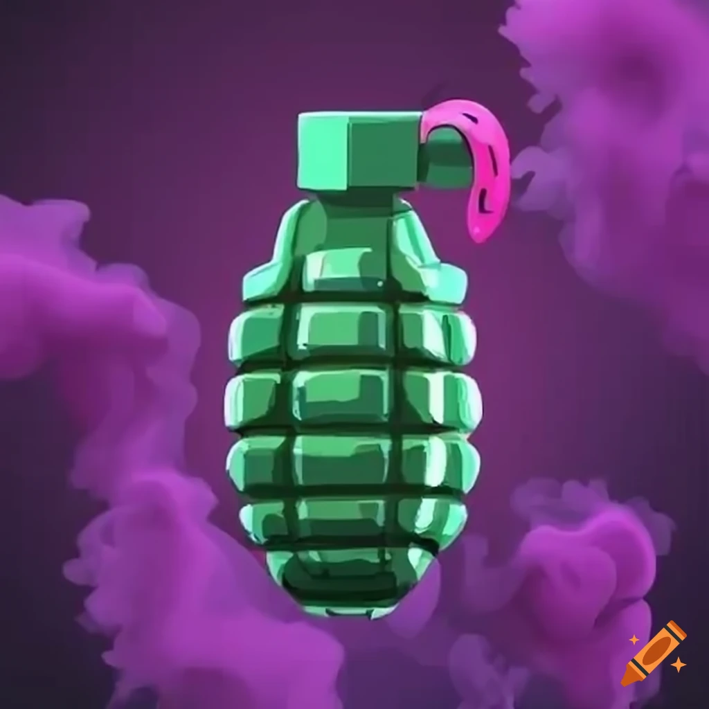Colorful cartoon smoke grenade on Craiyon
