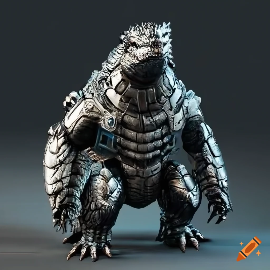 Snapping turtle kaiju in futuristic armor on Craiyon