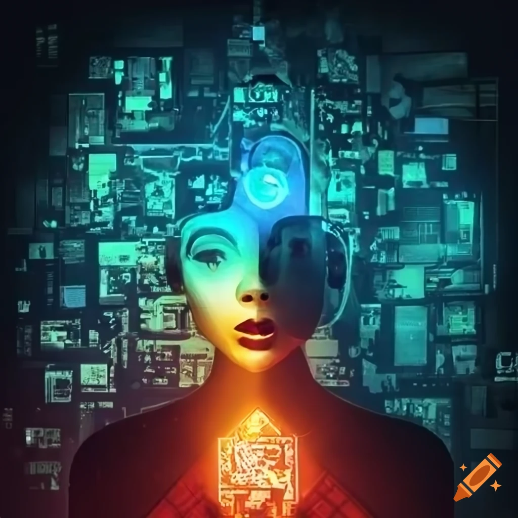 Poster about media literacy in the digital realm on Craiyon