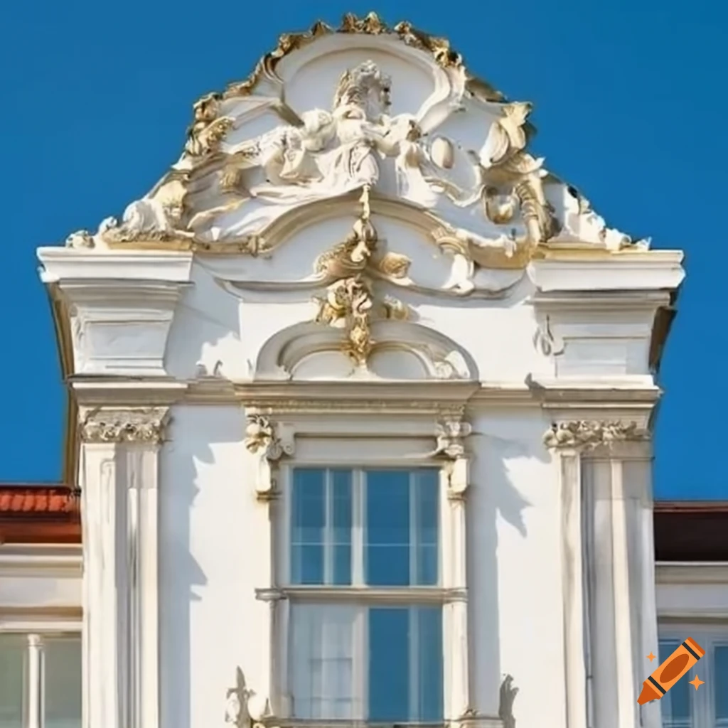 White palace window with stucco ornaments on Craiyon