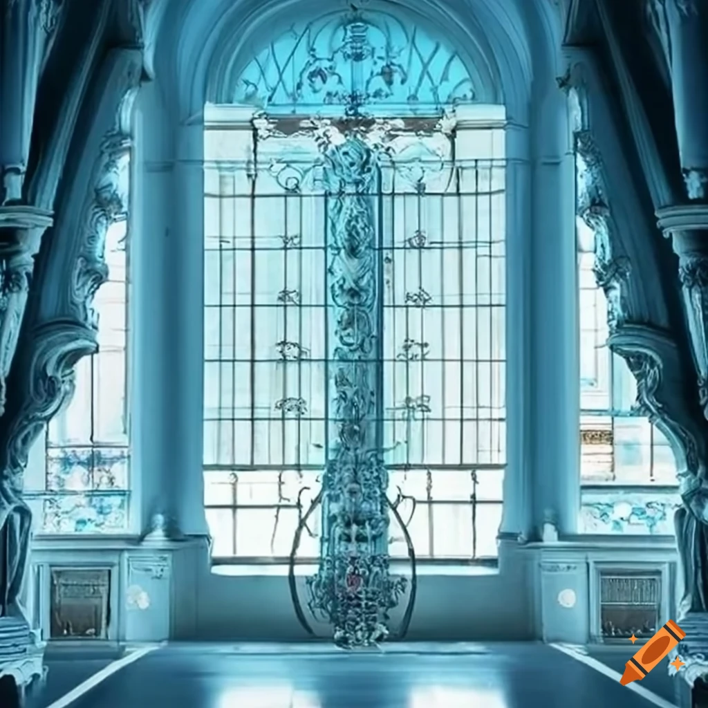 Ornate white palace window with balcony
