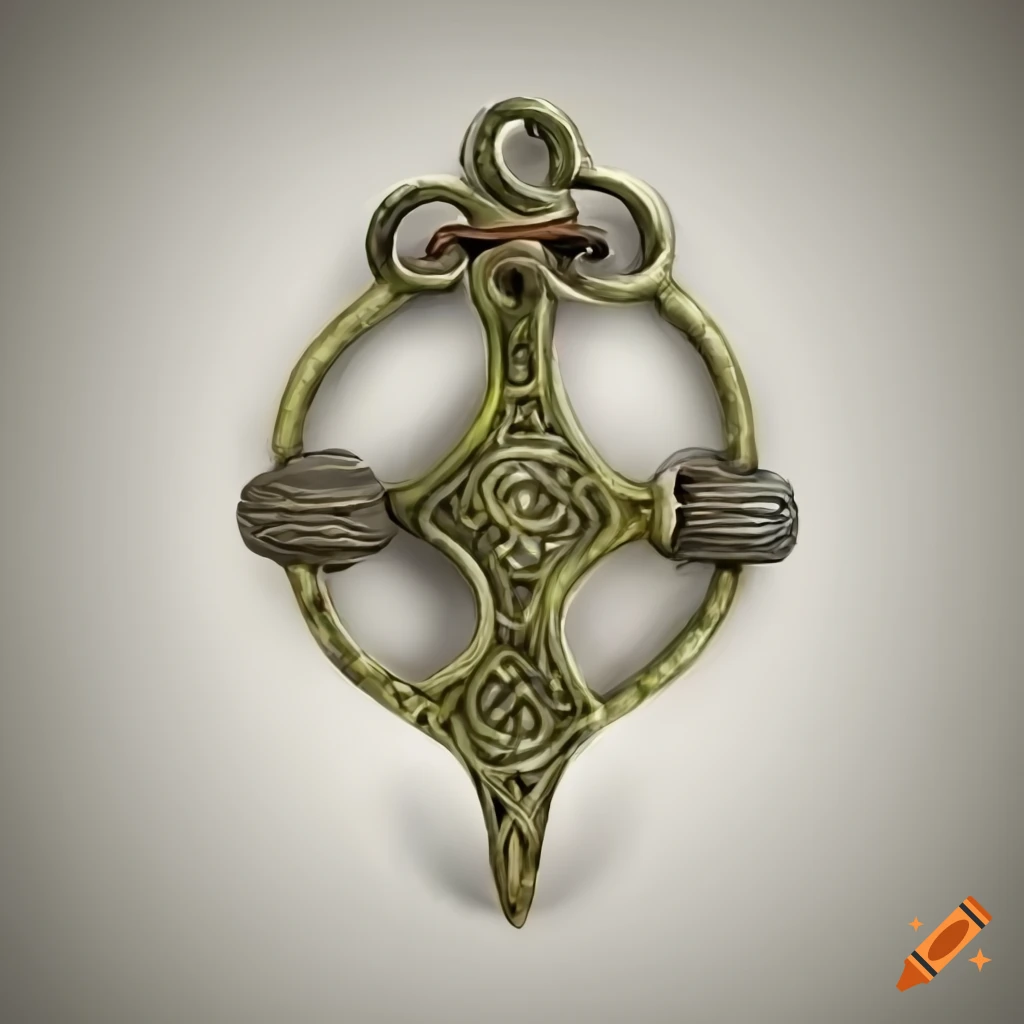 Detailed drawing of a celtic fibula pattern on Craiyon