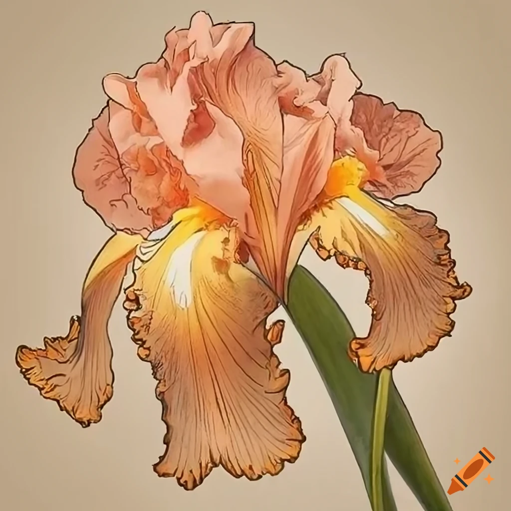 Photoreal drawing of an iris with intricate details on Craiyon
