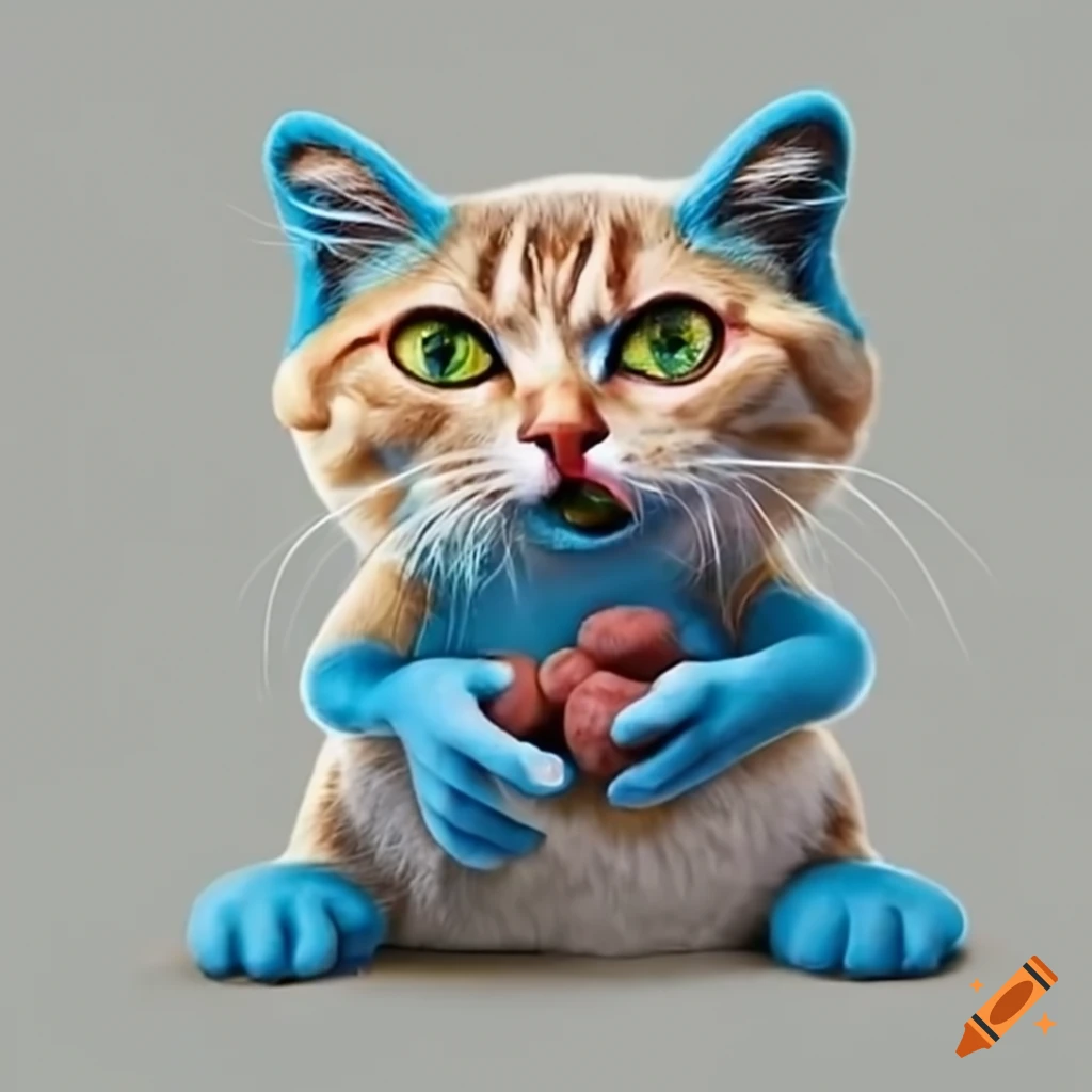 Cat enjoying meatballs on Craiyon