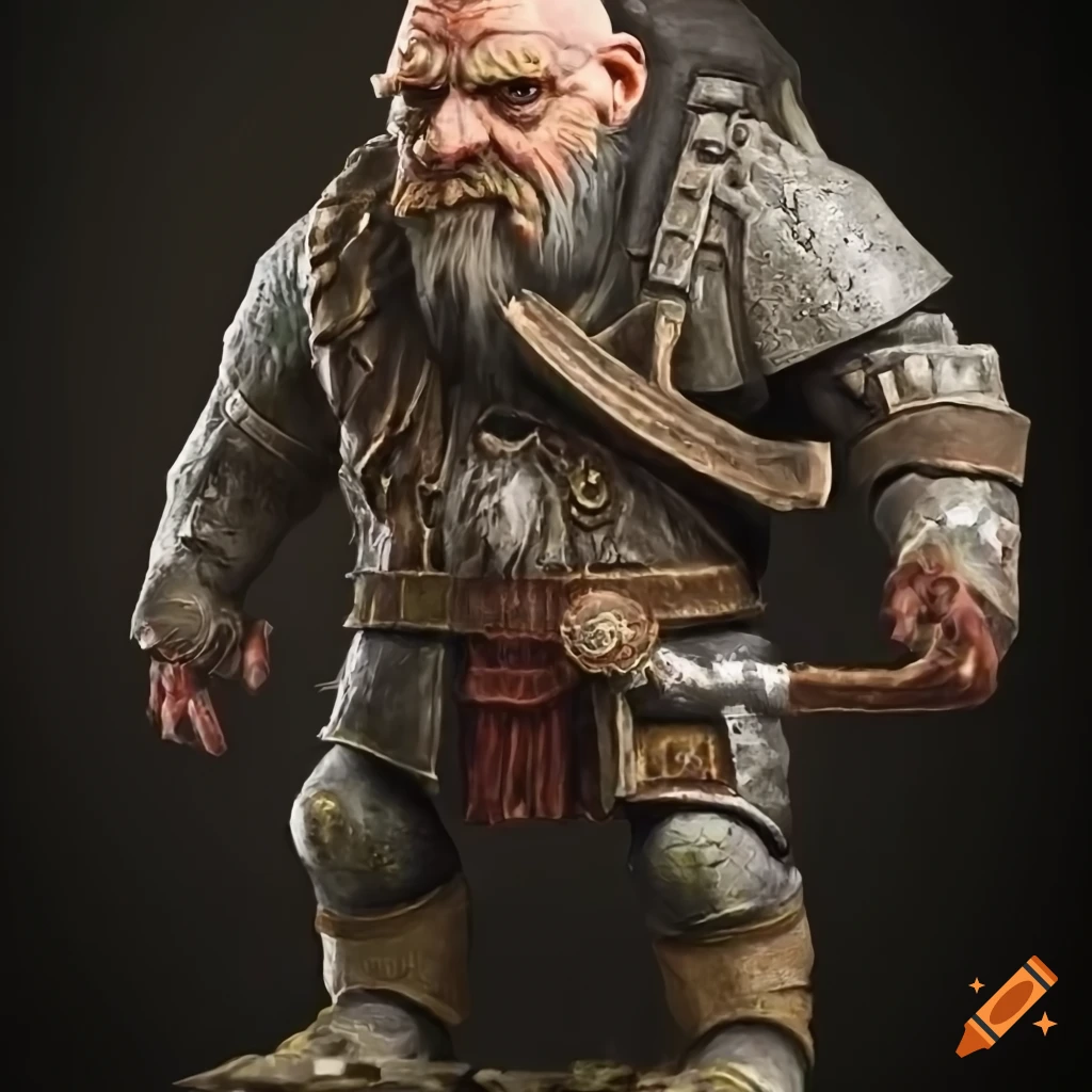 Dwarf with golden armor, red cape, holding a book on Craiyon