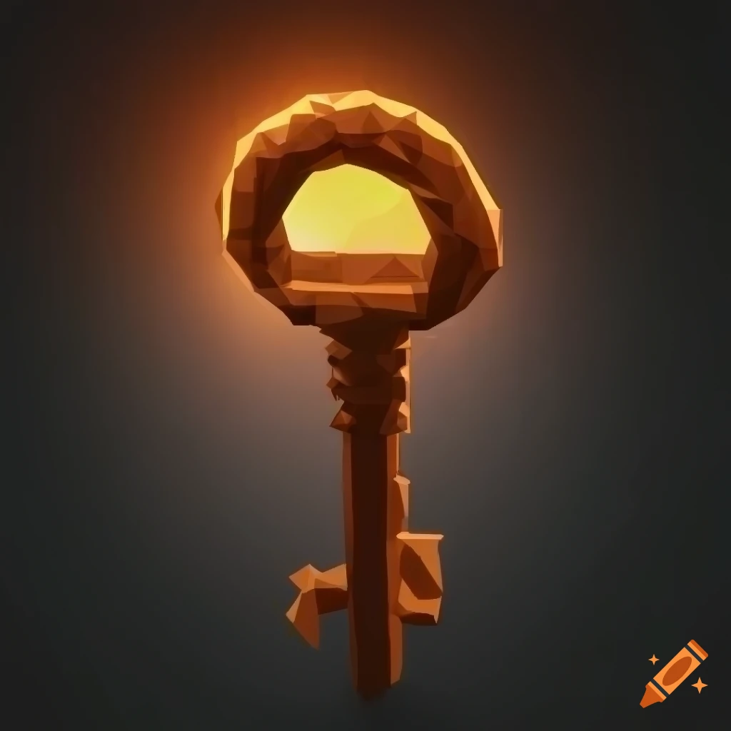 Low poly key for dungeon game
