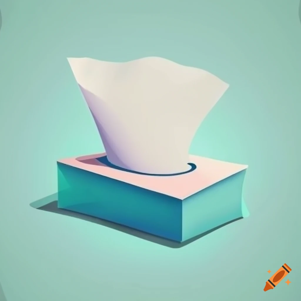 Cartoon image of tissue paper on Craiyon
