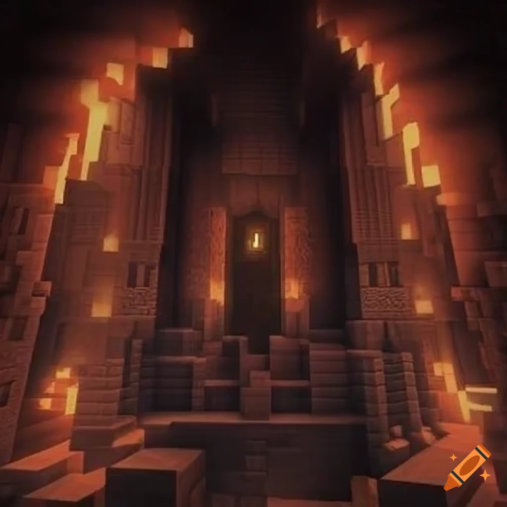 Epic h.p. lovecraft themed minecraft build on Craiyon