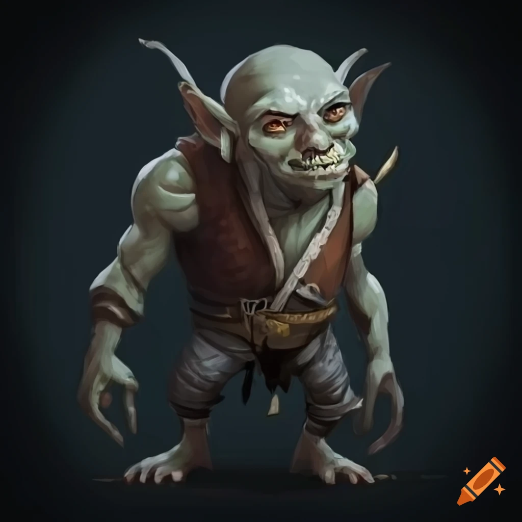 Illustration of a sneaky goblin thief on Craiyon