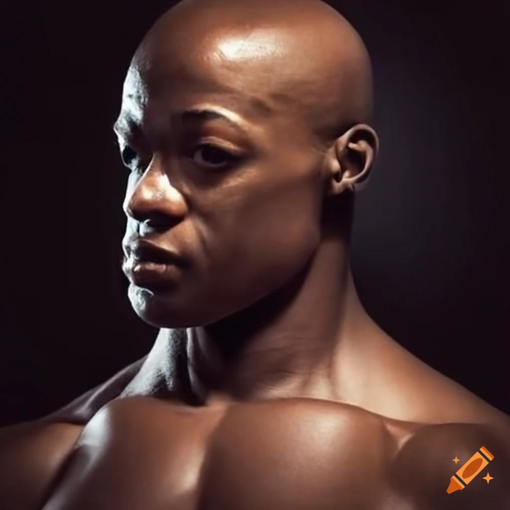 Bodybuilder showcasing muscles