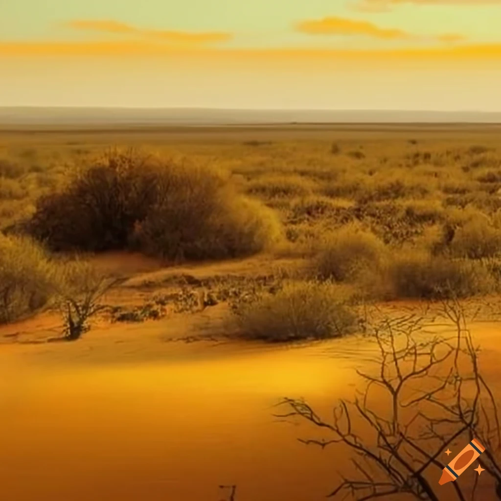 Scenic view of a scrubland on Craiyon