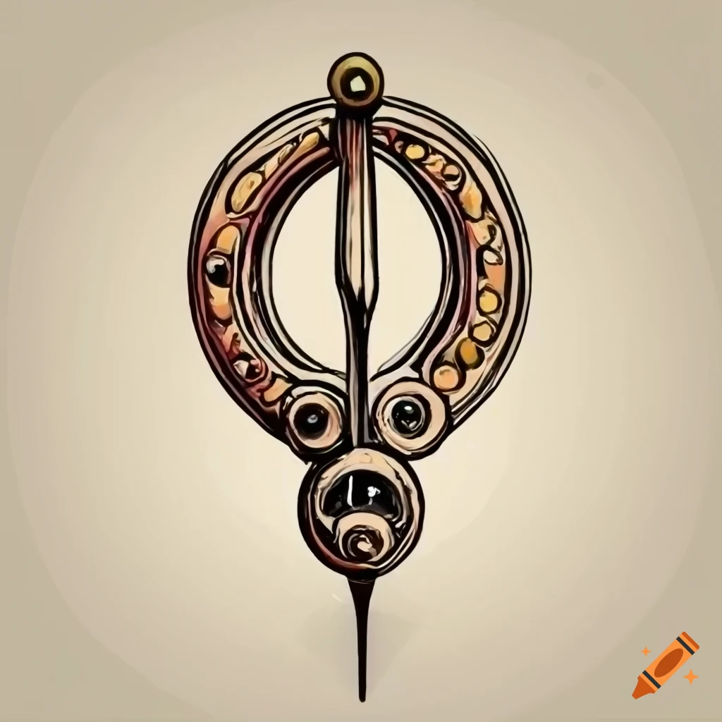 Illustration of a medieval fibula brooch