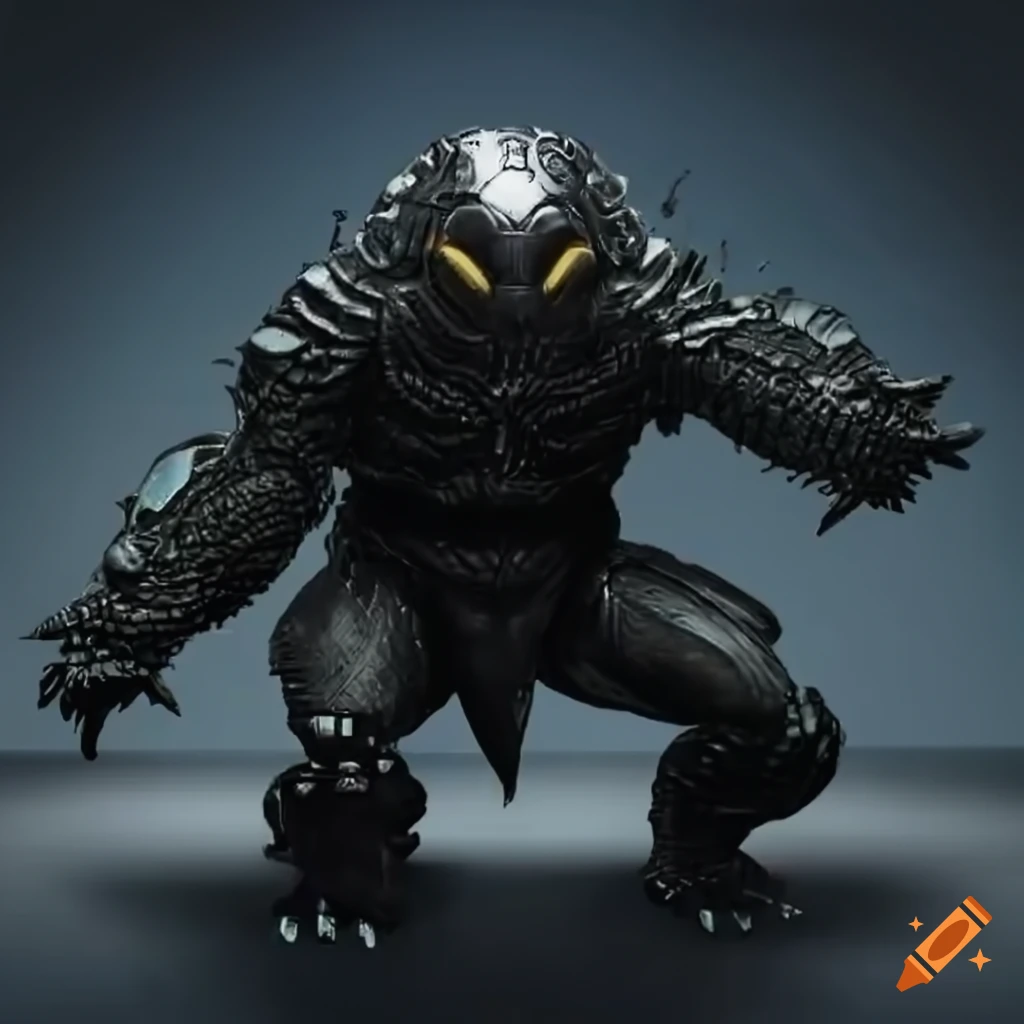 Image of a black snapping turtle kaiju cyborg machine on Craiyon