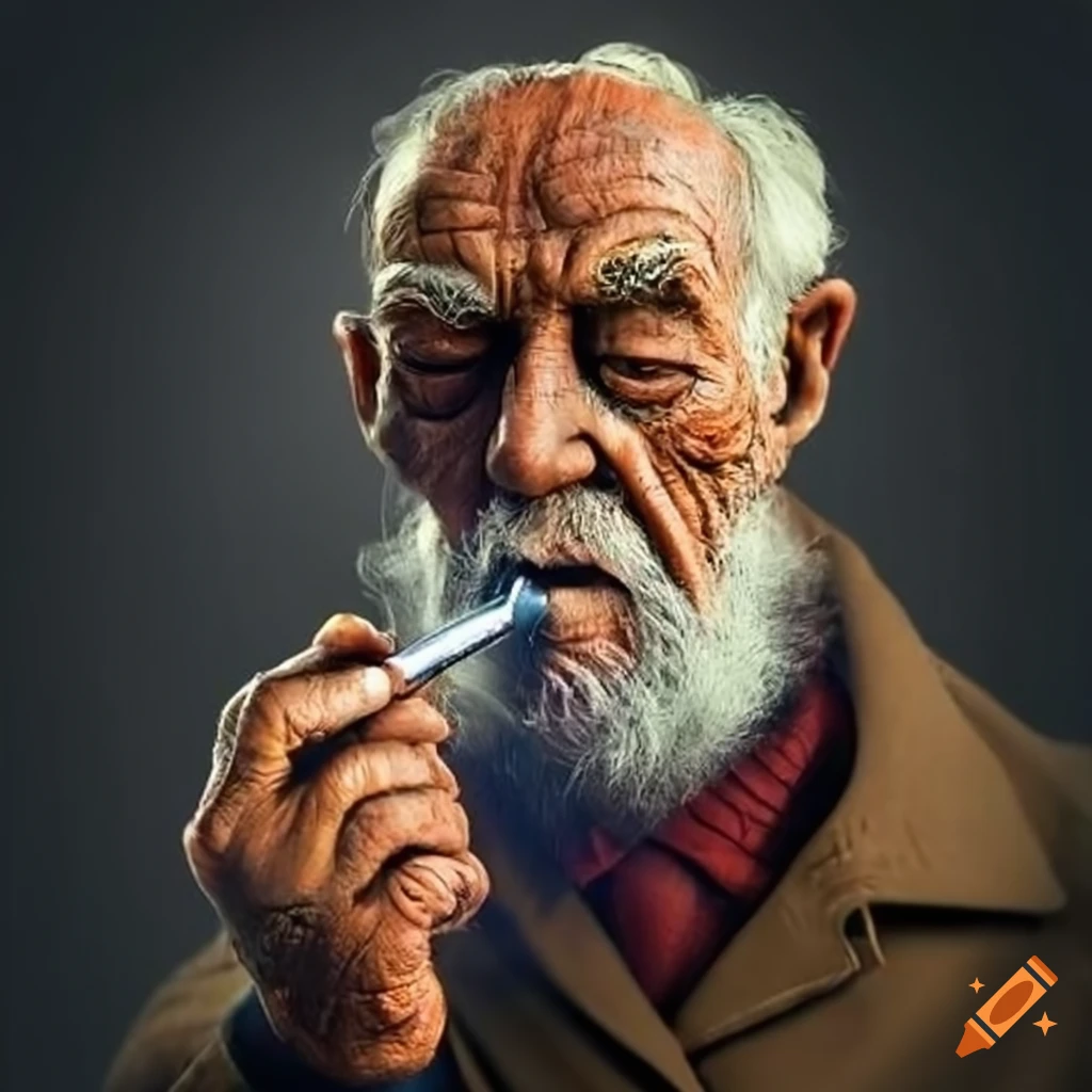 Elderly man tip-toeing out of a room on Craiyon