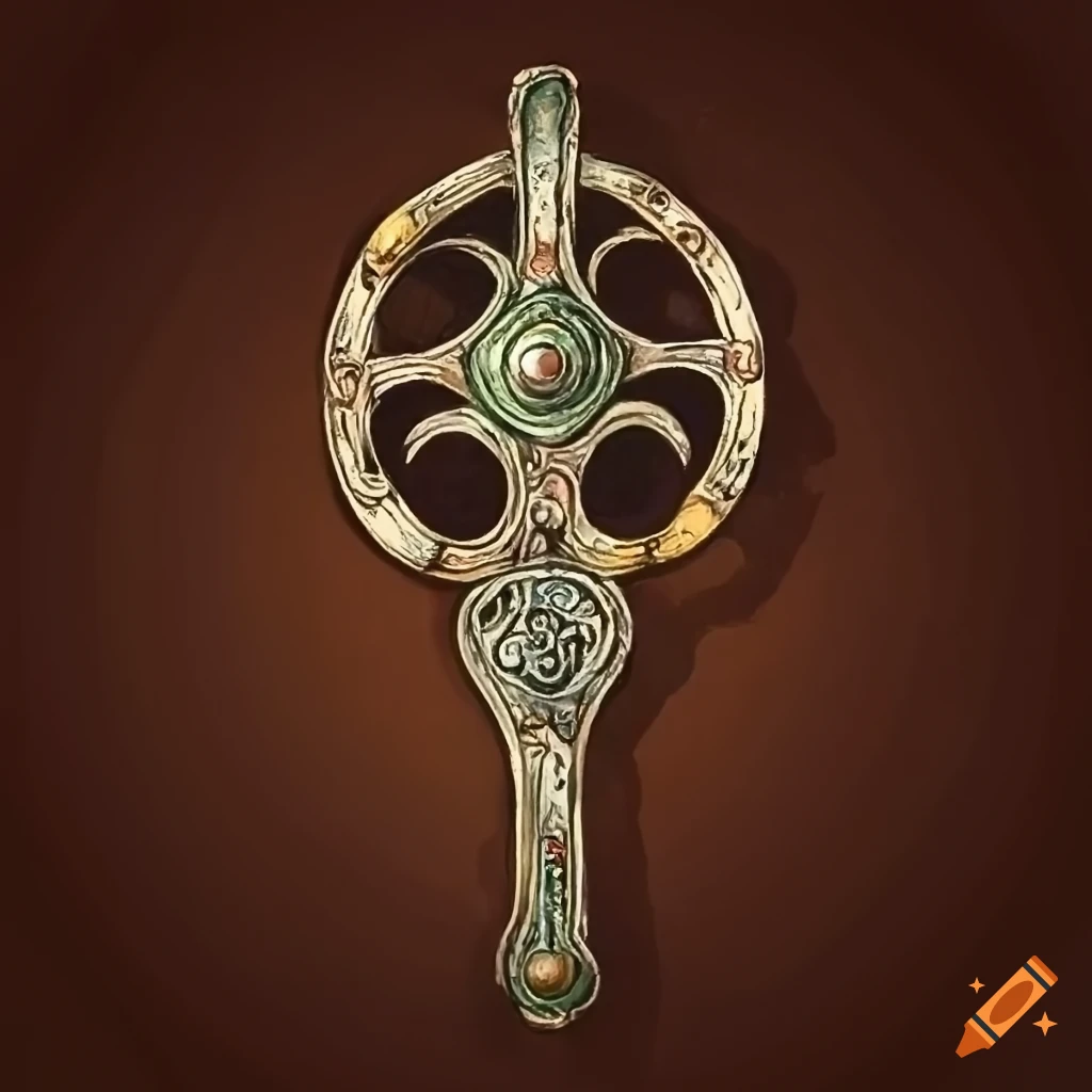 Drawing of a medieval fibula on Craiyon