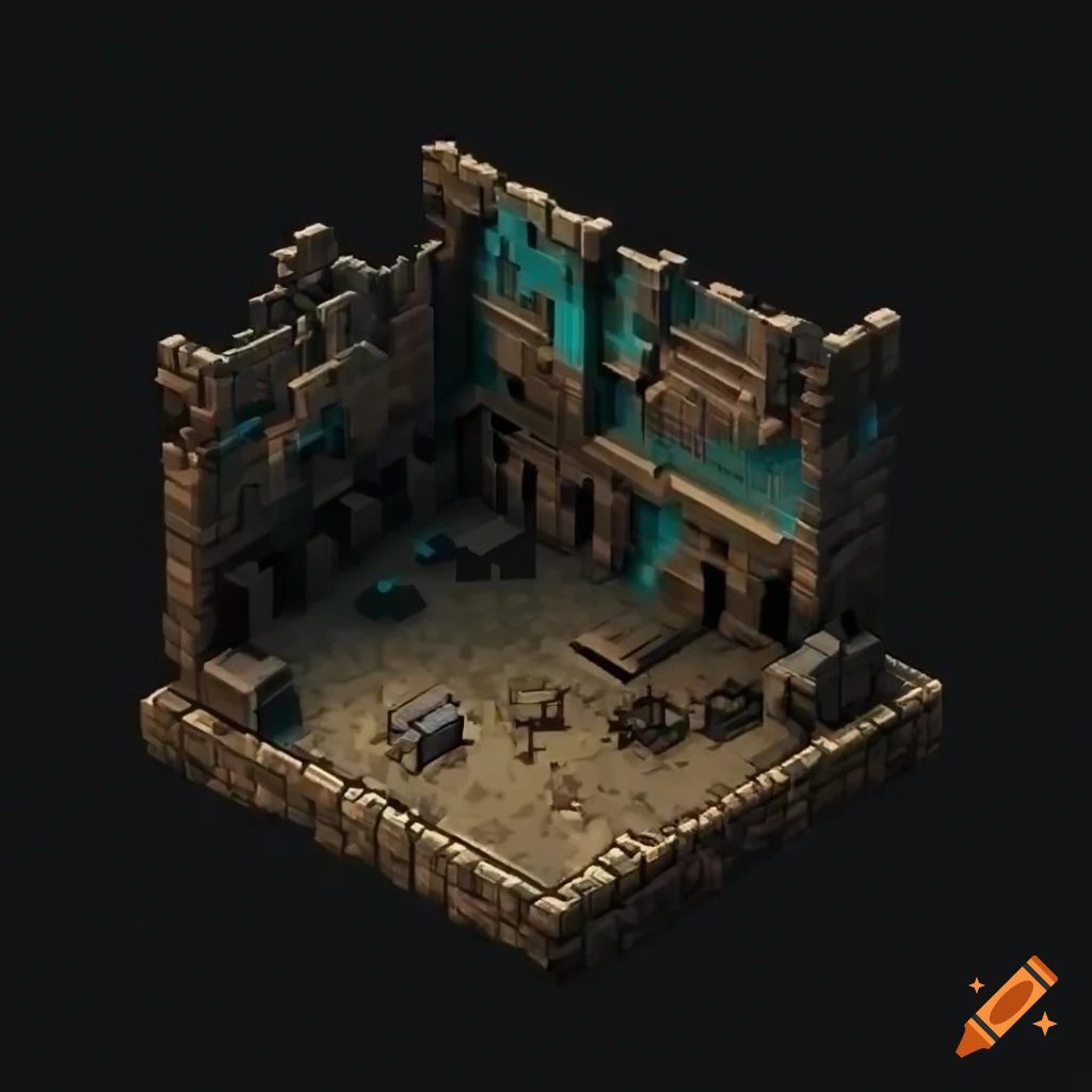 Detailed 3D isometric tile texture model kitbash on Craiyon