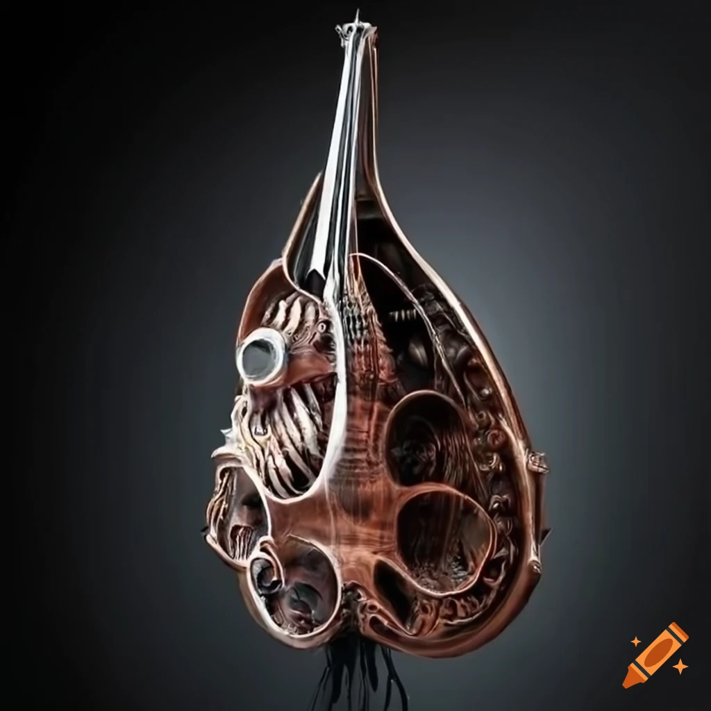 Intricate traditional dombra instrument on Craiyon