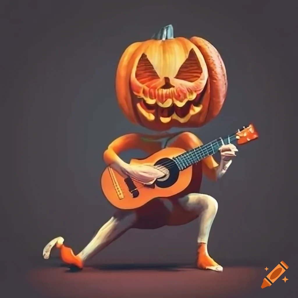 Hillbilly playing a pumpkin banjo on Craiyon