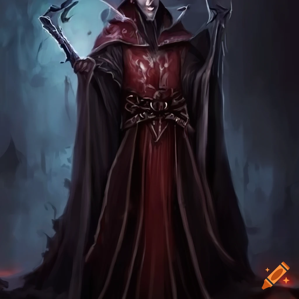 Image of a dark fantasy sorcerer with blood powers