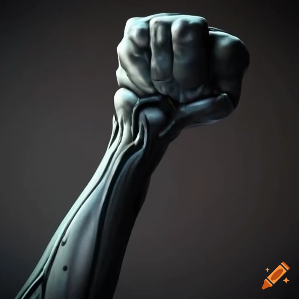 Closed fist of an alien creature on Craiyon