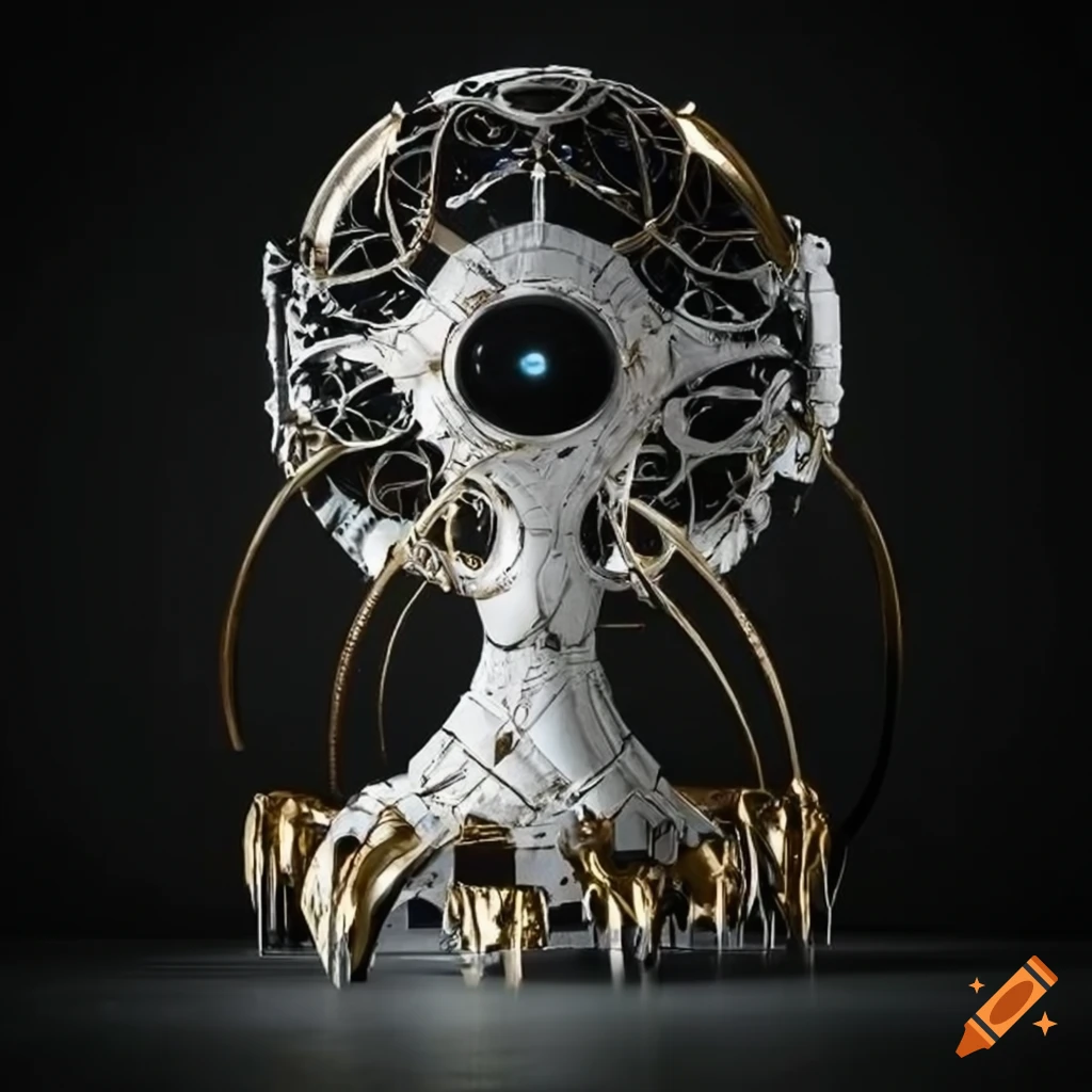 Intricate white, black, and gold sculpture from the golden era of the ...