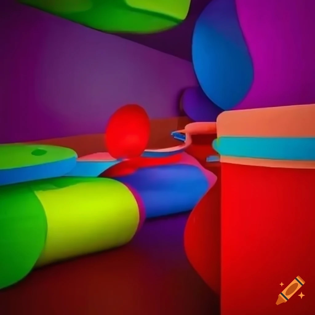 Surrealist colorful playground