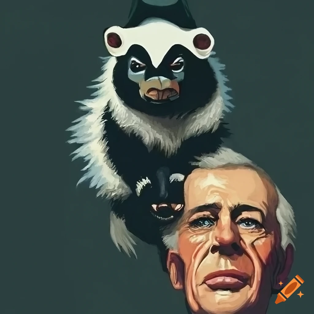 Villain skunk from a batman artwork by norman rockwell on Craiyon