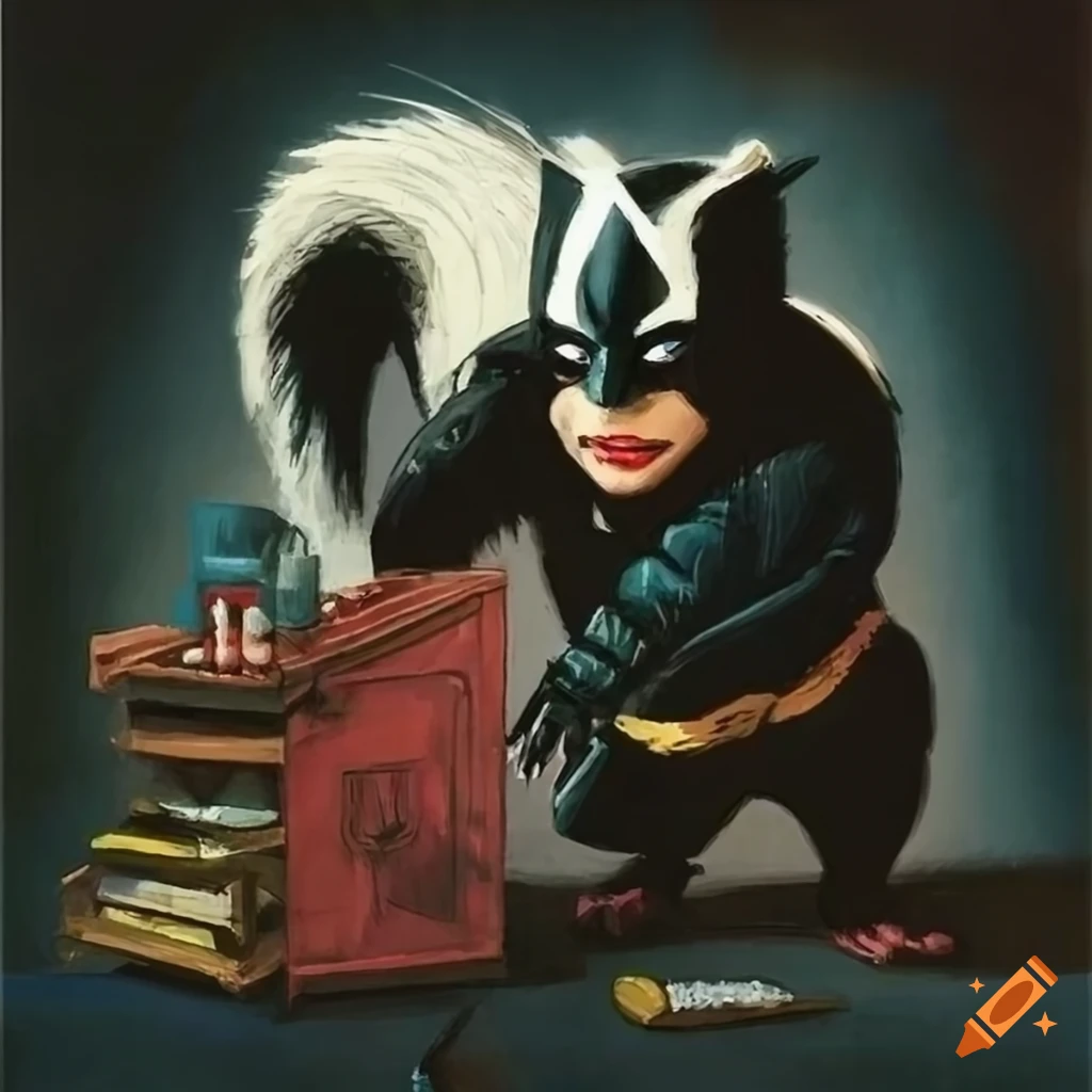 Villain skunk artwork by norman rockwell