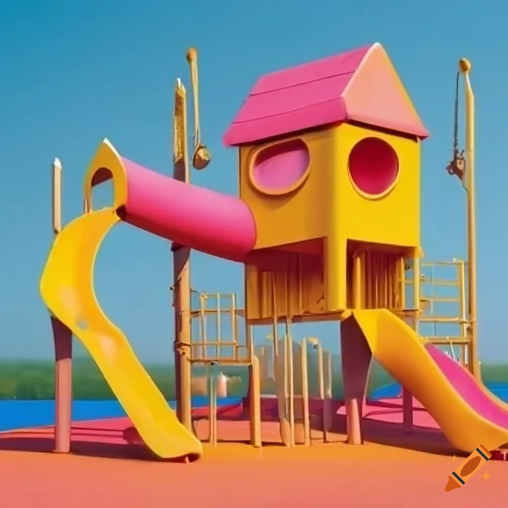 Colorful and surreal playground for public park