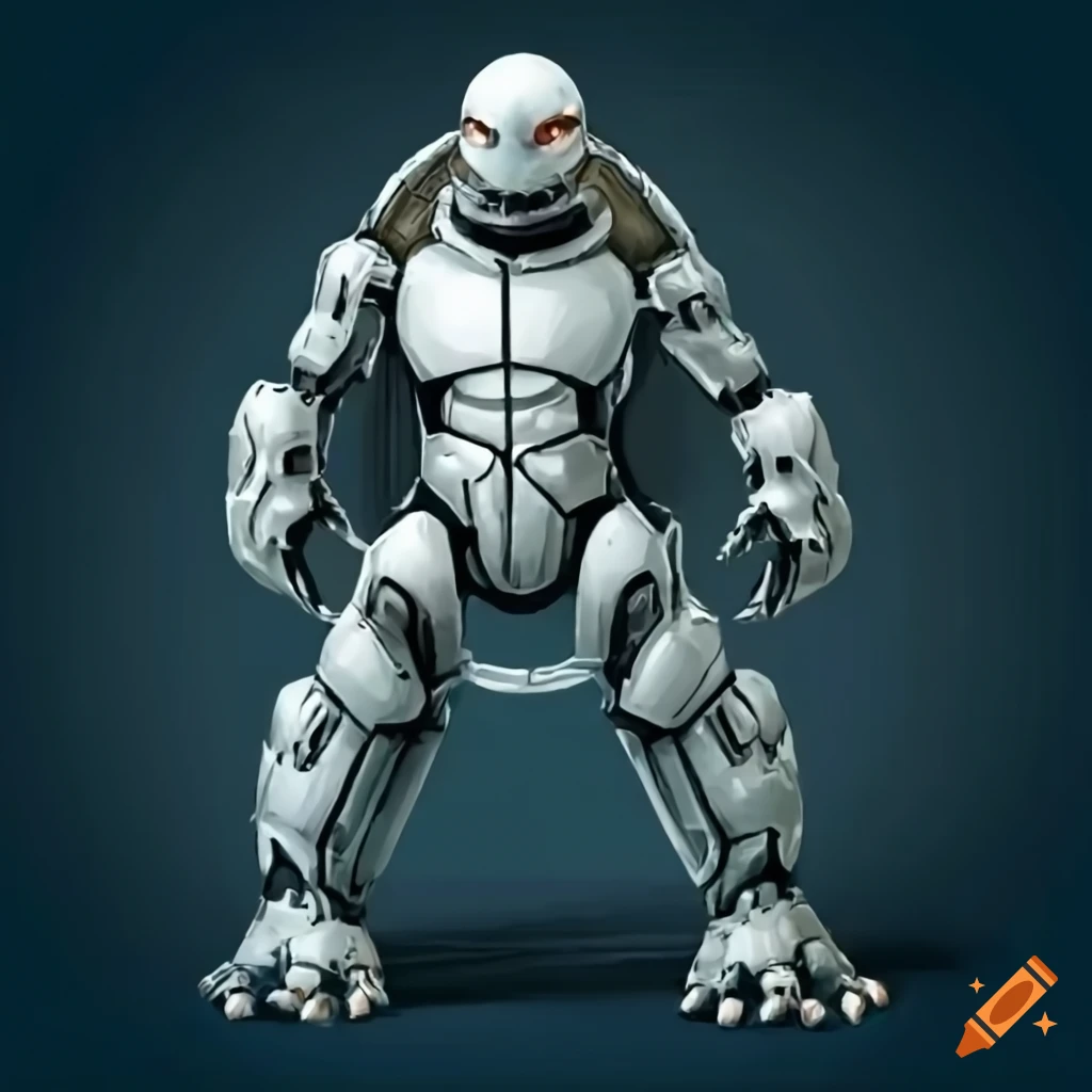 Image of franklin the turtle as a futuristic cyborg on Craiyon
