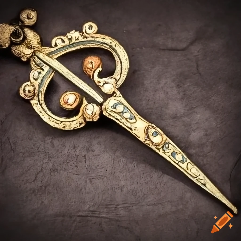 Drawing of a medieval fibula