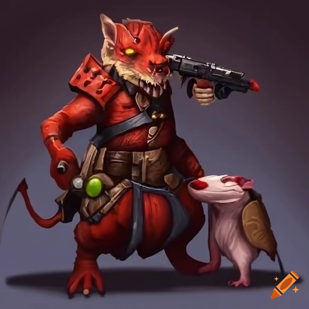 Skaven gunner rat team in world war theme with armor plating on Craiyon