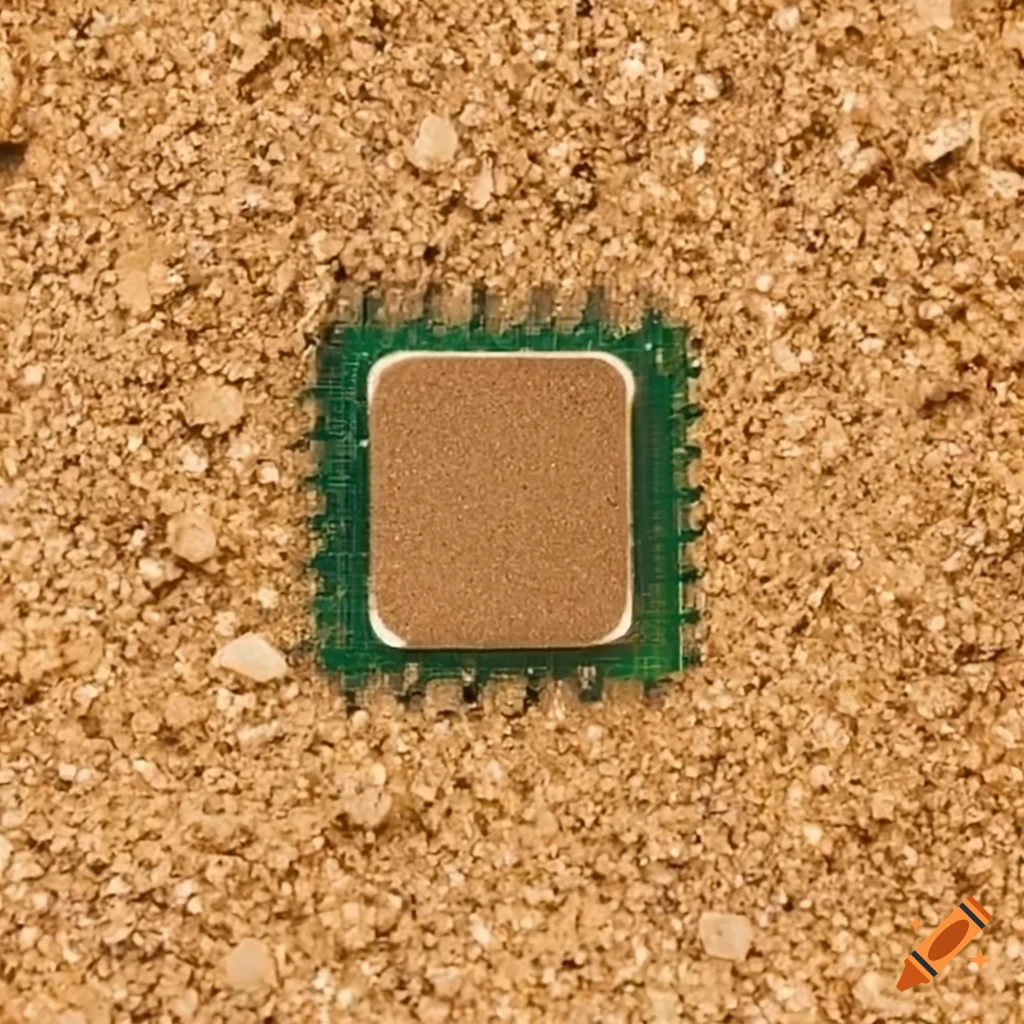 Cpu buried in sand on Craiyon