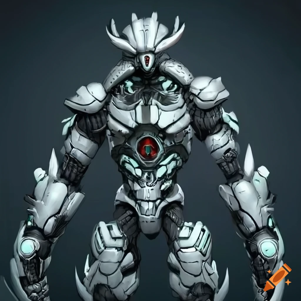 Cybernetic vampire lord in hulking mech armor on Craiyon