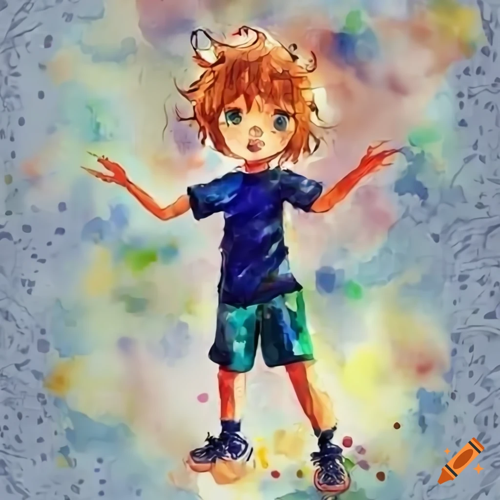Image of an athletic boy with magical aura on Craiyon