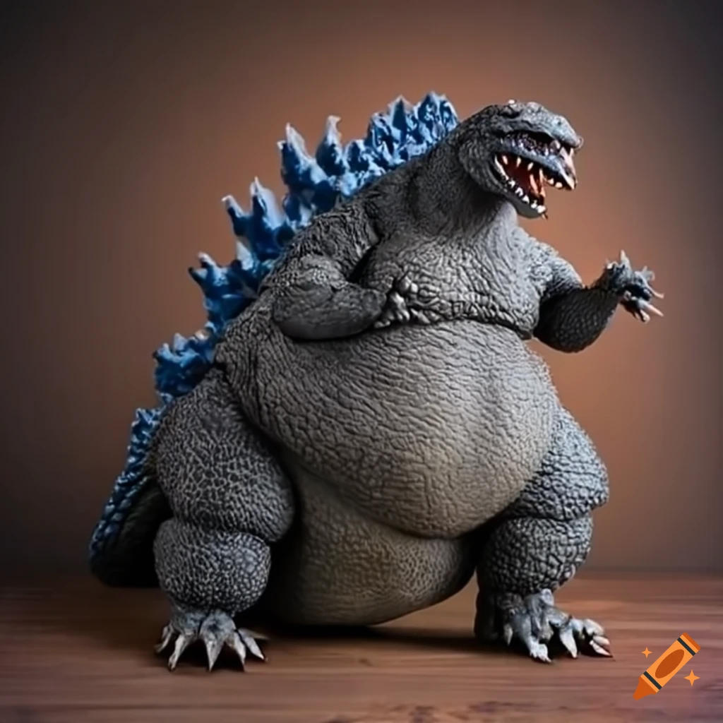Image of a fat godzilla on Craiyon