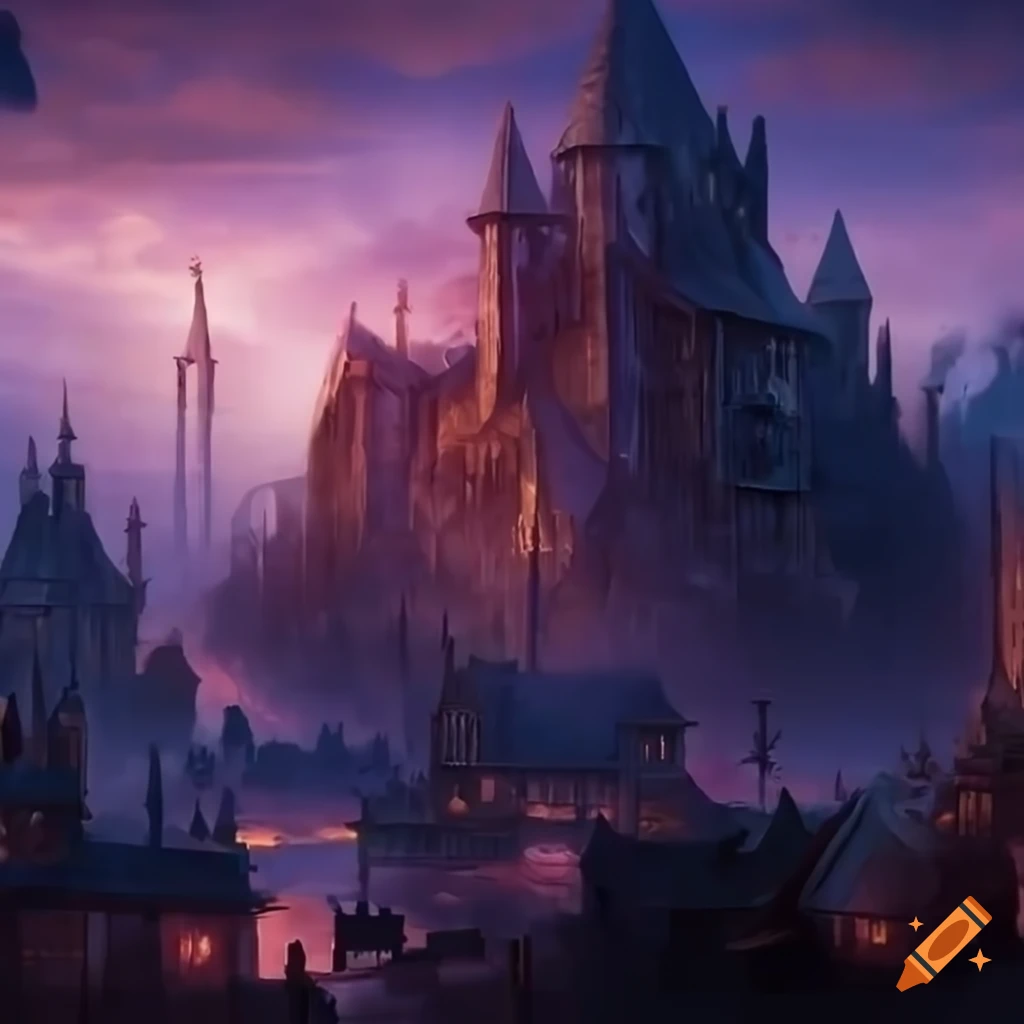 Highly Detailed 8k Image Of A Mysterious Fantasy Town On Craiyon