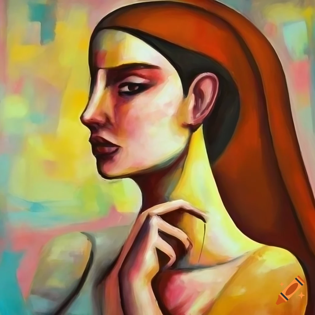 Cubist style portrait of a girl on Craiyon