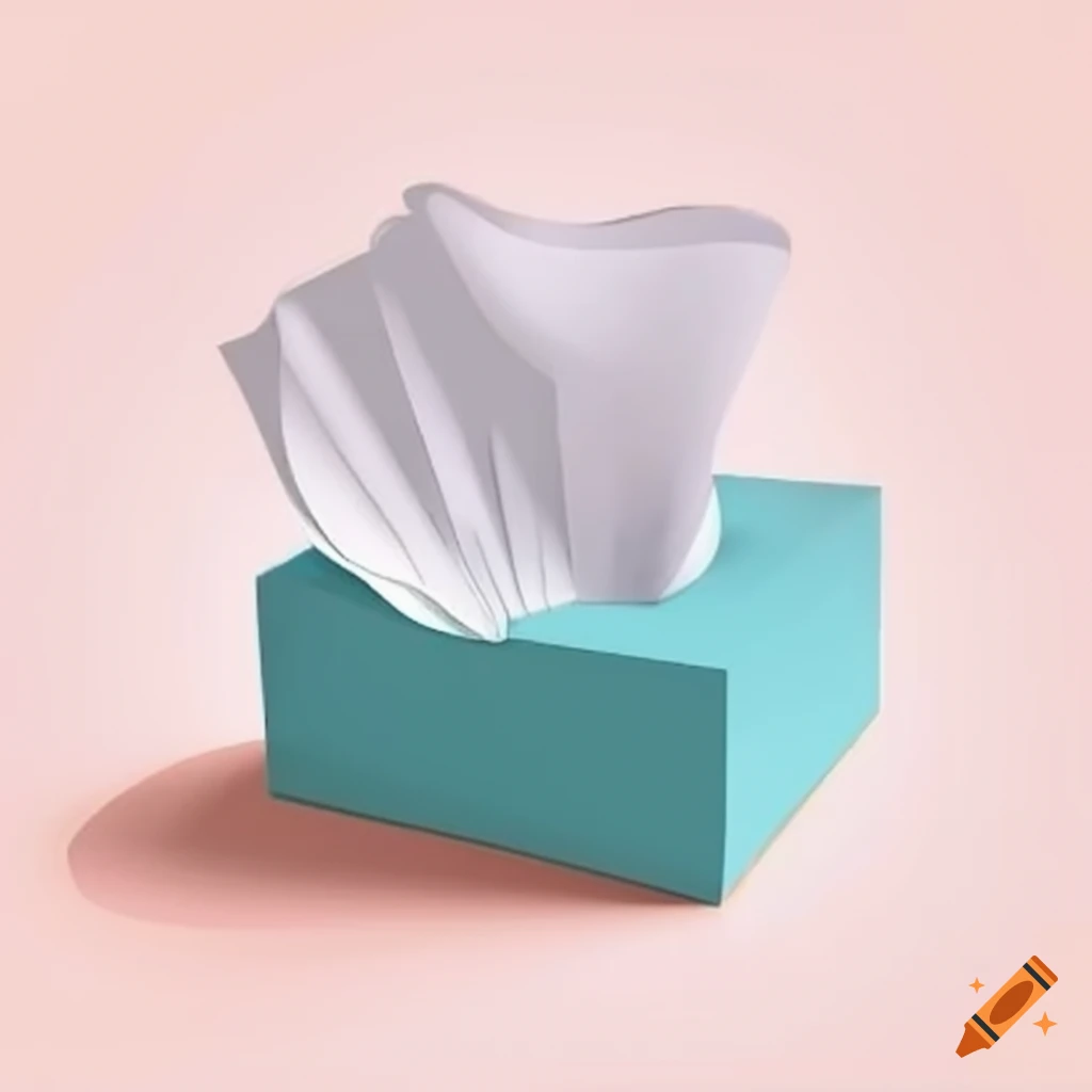 Cartoon image of tissue papers on Craiyon