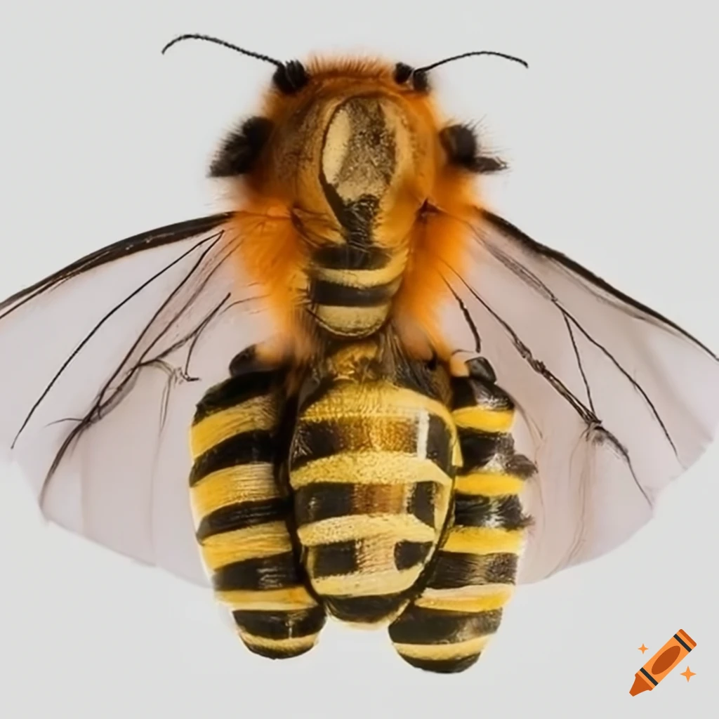 Artificial bee on a white background on Craiyon