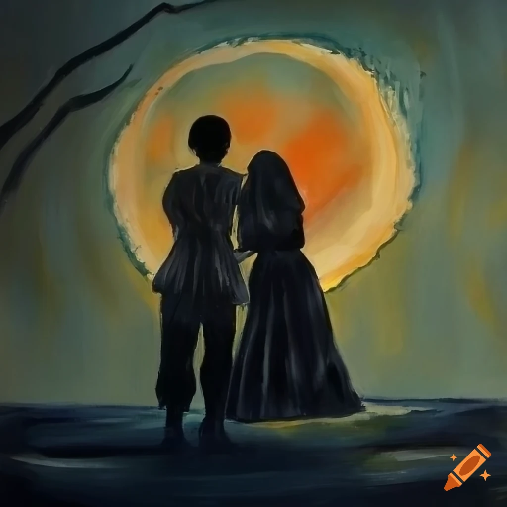 Spooky yet romantic painting on Craiyon