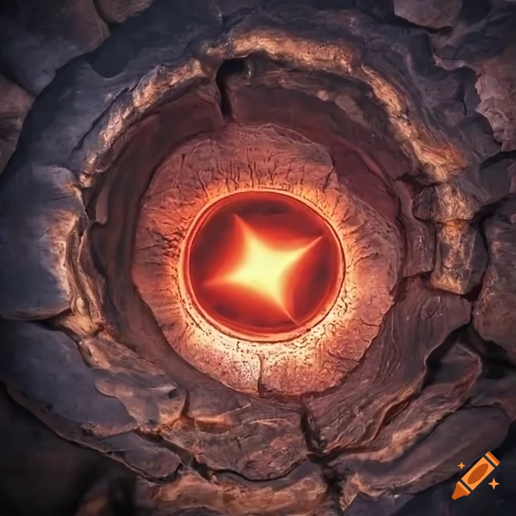 Image of a mysterious stone slab with a red star on Craiyon